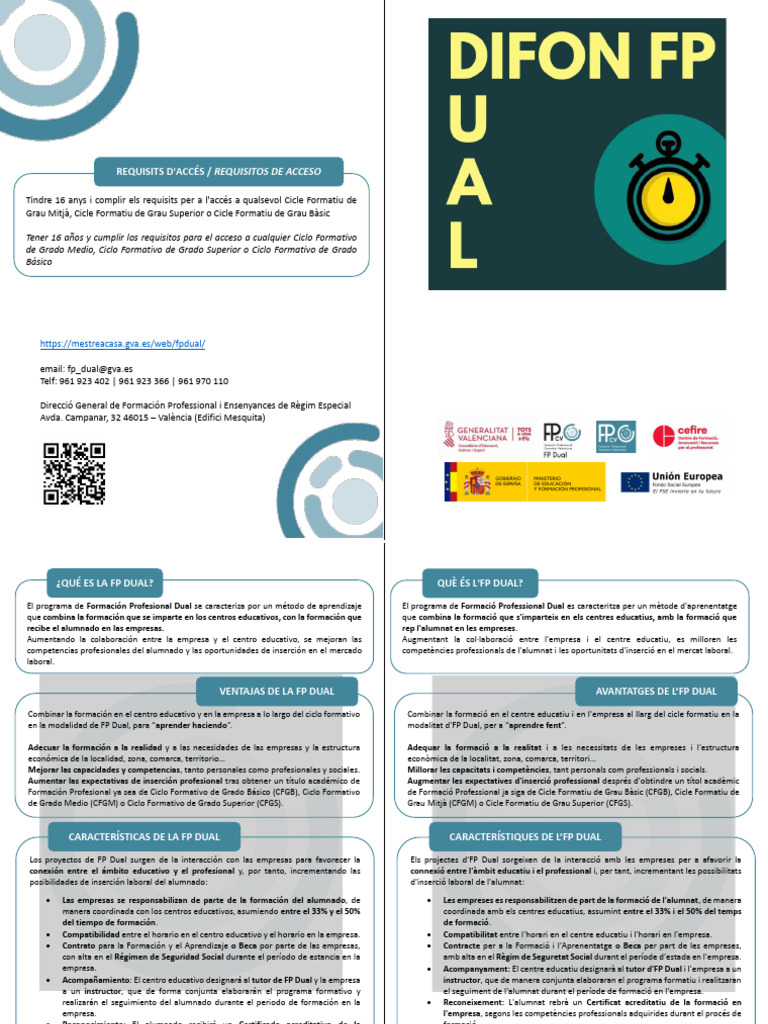 DIPTICO ALUMNADO bILINGÜE | PDF