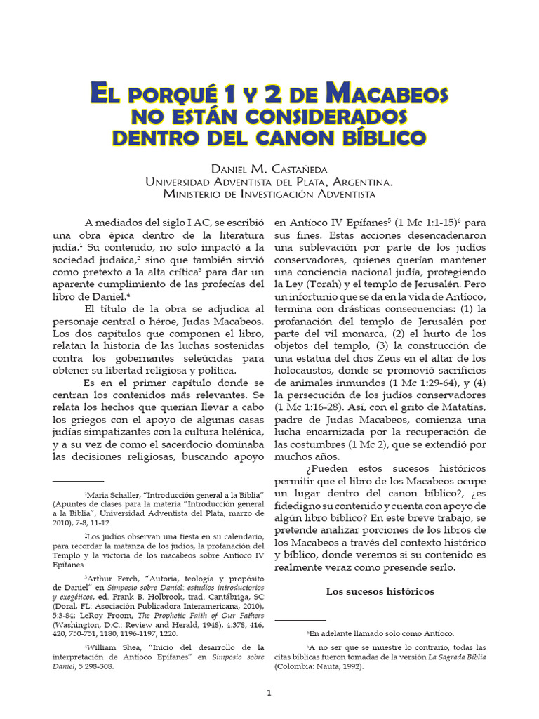 Análisis de los libros de los Macabeos | PDF | Jesús | Macabeos