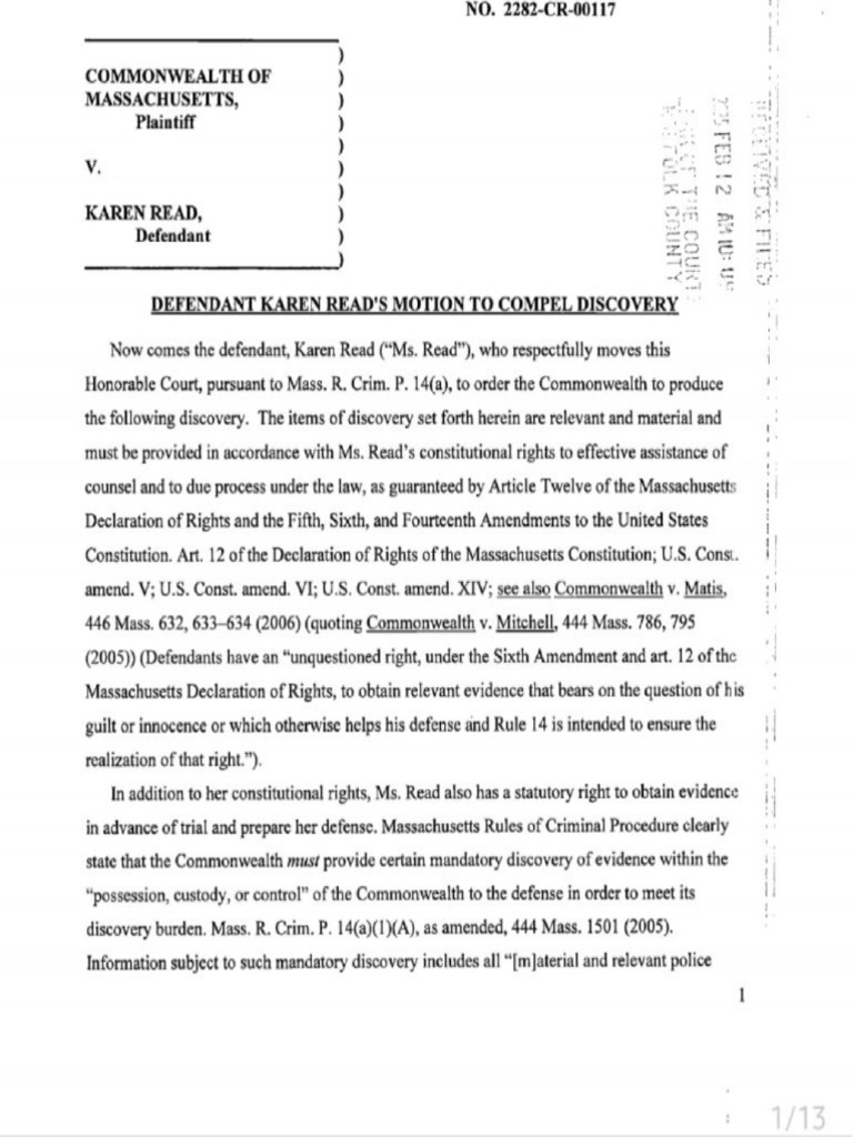 Defense Motion To Compel Discovery | PDF