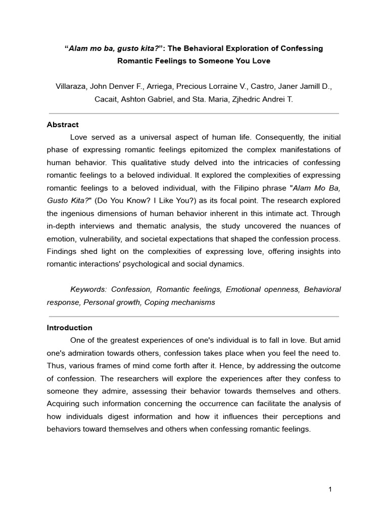 Final Manuscript | PDF | Psychological Concepts | Interpersonal ...