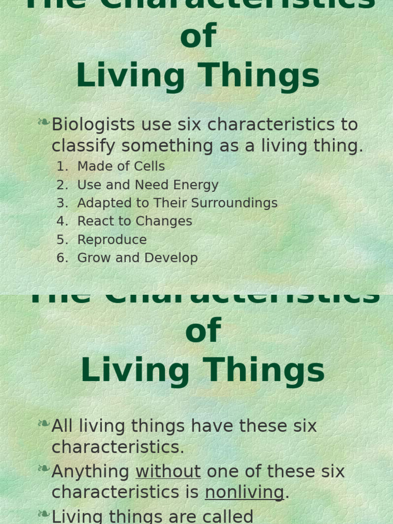 Six Key Traits of Living Organisms | PDF | Life | Lecture