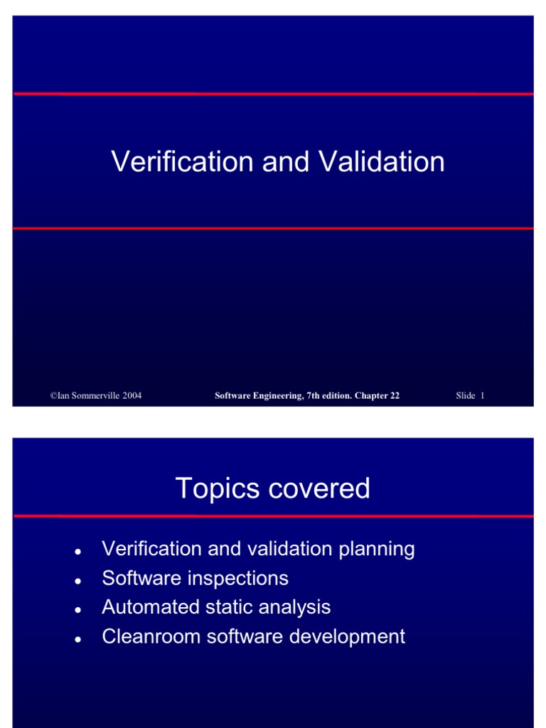 Verification and Validation | PDF | Formal Verification | C ...