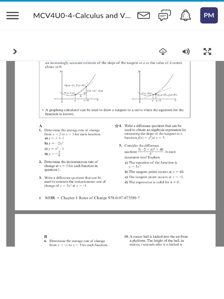 1 - 2 - Rates - of - Change - Using - Equations - MCV4U0-4-Calculus and ...
