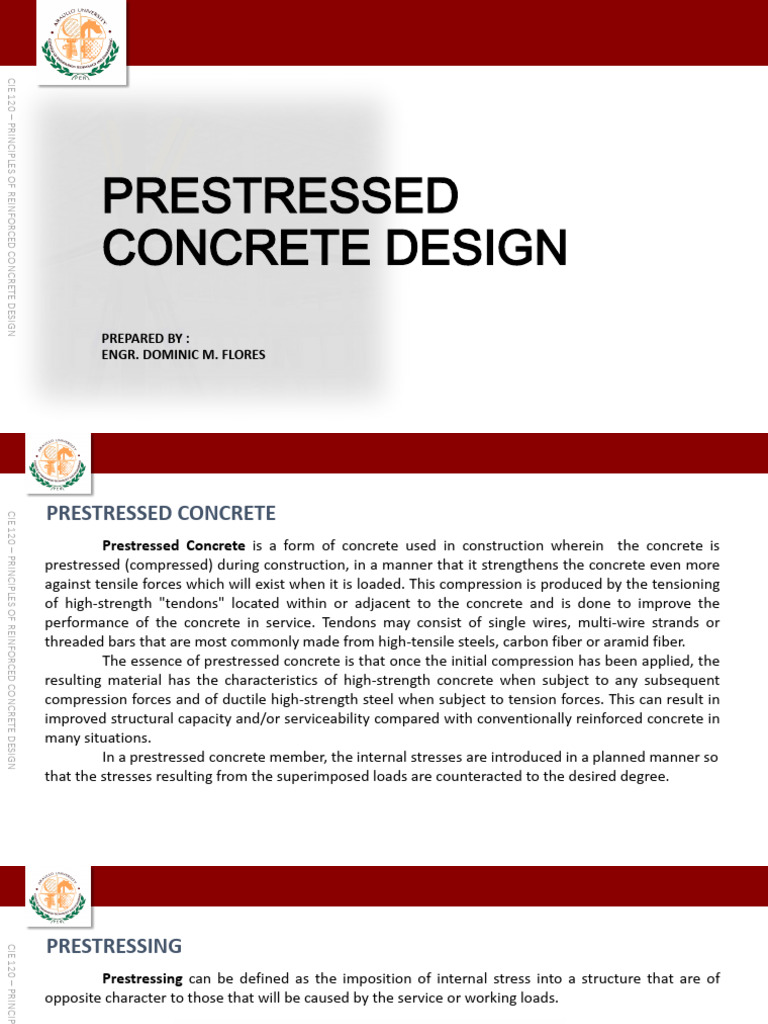 RCD 10 Prestressed Concrete Design | PDF | Prestressed Concrete | Beam (Structure)