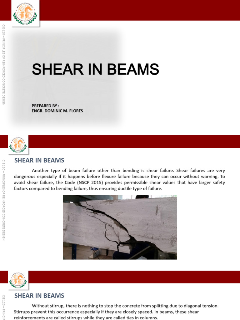 Shear Reinforcement Design in Beams | PDF | Reinforced Concrete | Beam ...