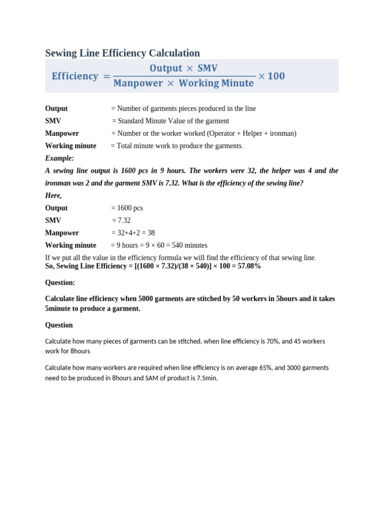 Exercise 9-Line Efficiency | PDF