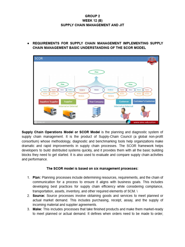 Supply Chain Management and Jit | PDF | Supply Chain | Lean Manufacturing