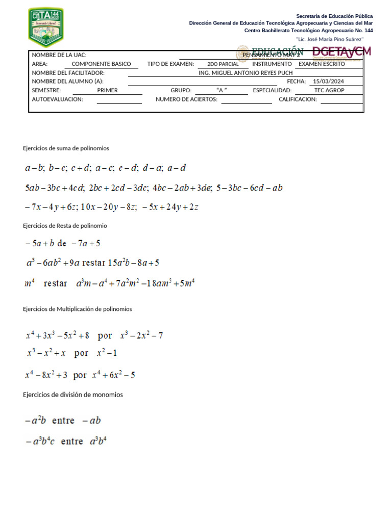 Examen Segundo Parcial | PDF