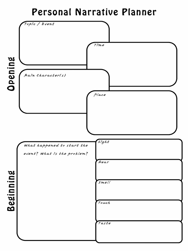 Personal Narrative Planner | PDF