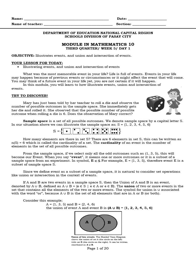3 MATH 10_Q3_W5 | PDF | Set (Mathematics) | Mathematical Concepts