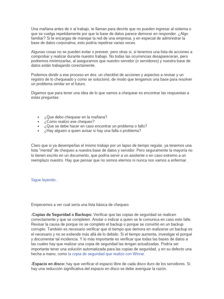 Checklist de Seguridad para SQL Server | PDF | Servidor SQL de ...