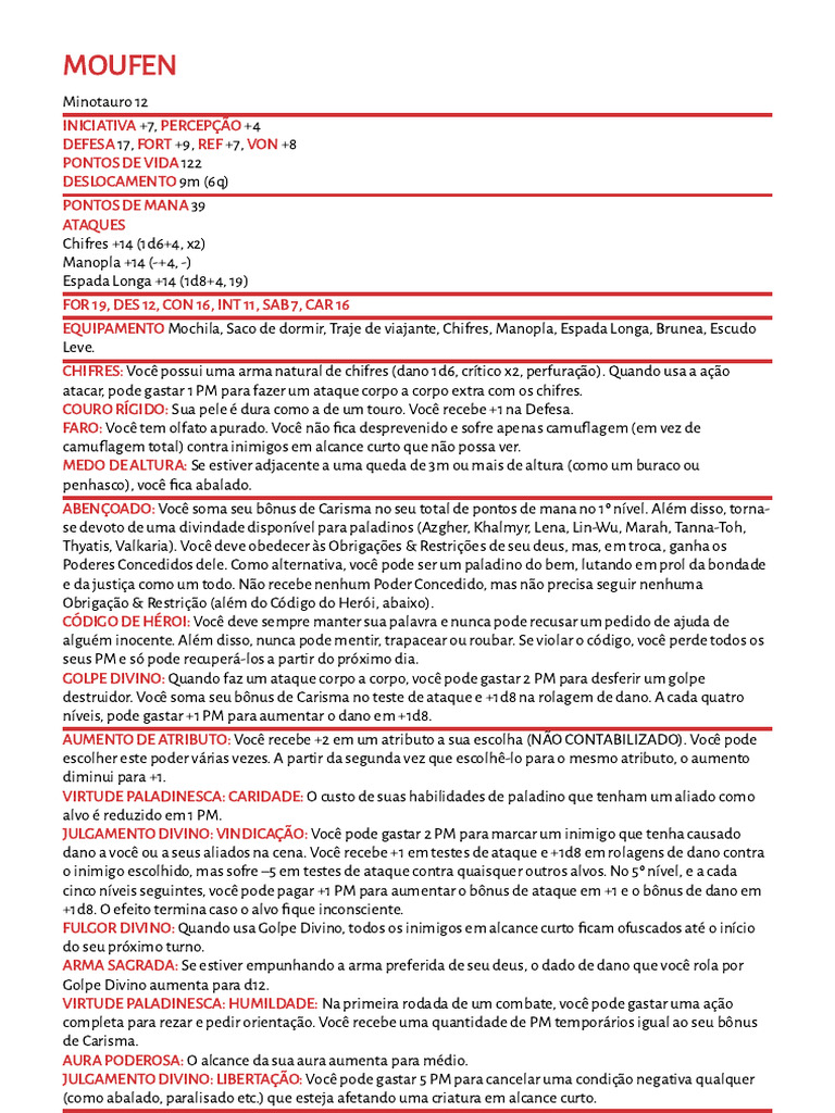 Estatísticas do Paladino Milton Mauro | PDF