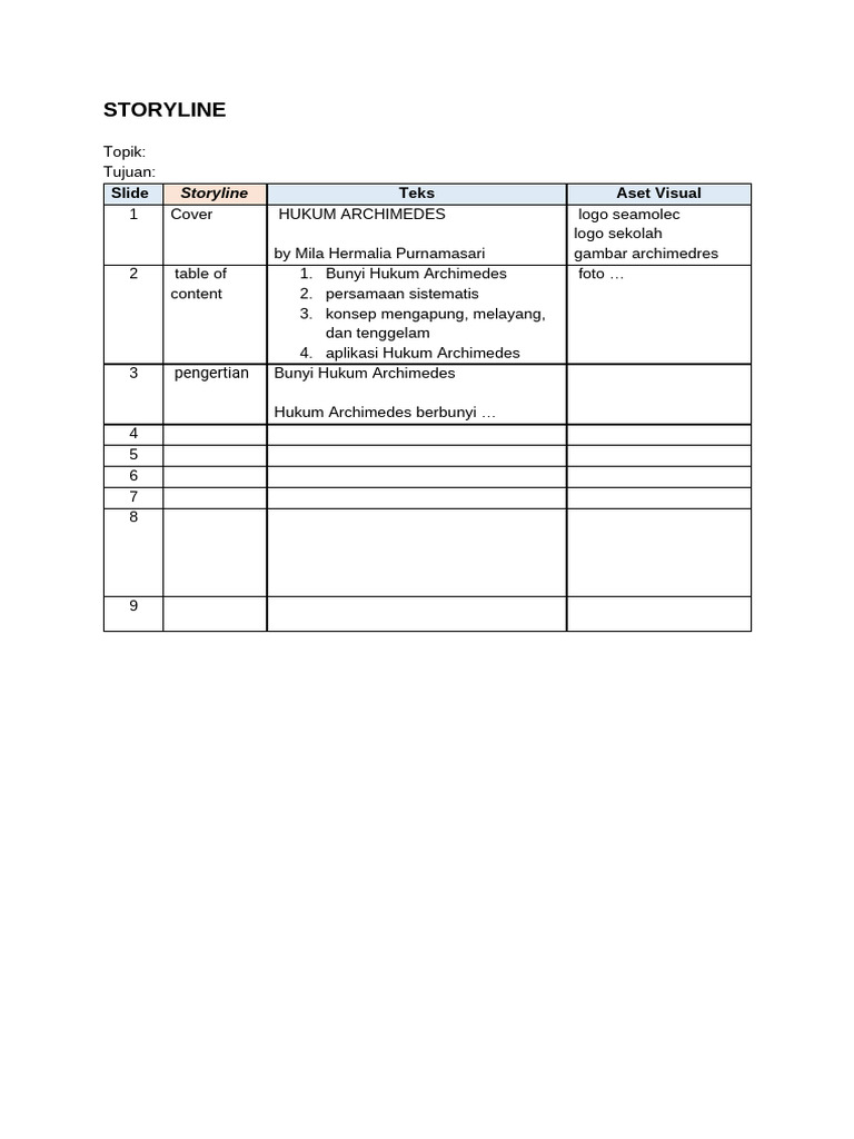 Template Storyline | PDF