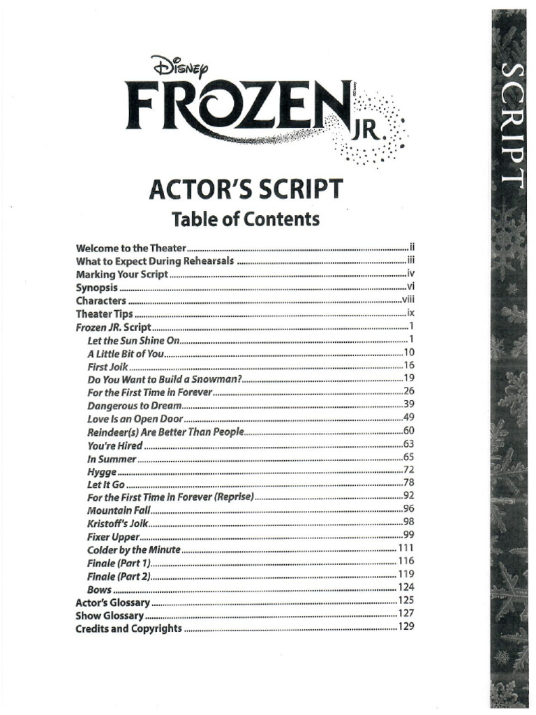 Frozen JR Master Script | PDF