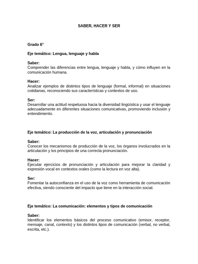 Lengua y Comunicación para 6° Grado | PDF | Comunicación | Palabra
