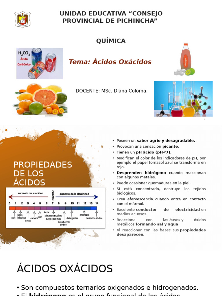Ácidos Oxácidos | PDF | Gusto | Química