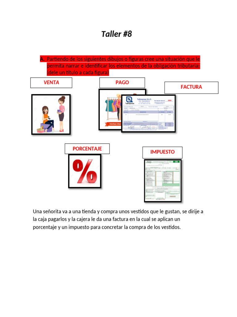 Taller de Obligaciones Tributarias | PDF | Impuestos | Impuesto al valor agregado