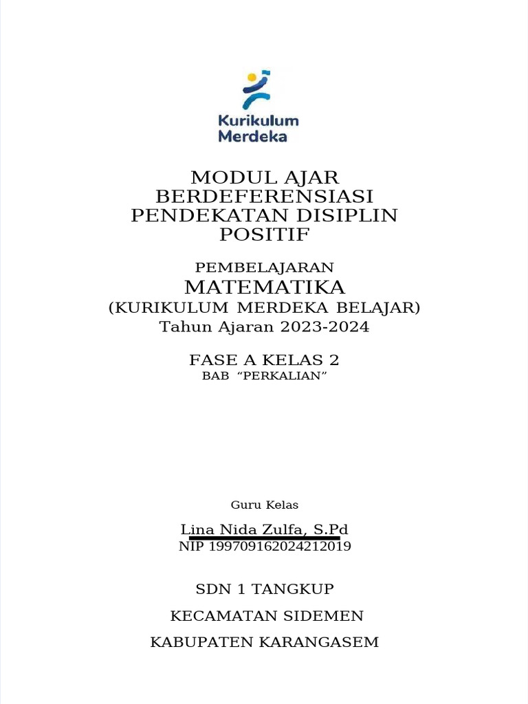 Modul Ajar Perkalian Kelas 2 SD | PDF