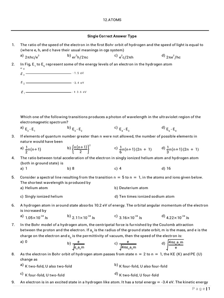 Atoms | PDF | Electron | Atoms