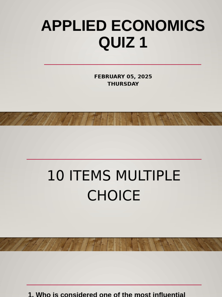 Applied Economics Quiz | PDF | Economics | Factors Of Production