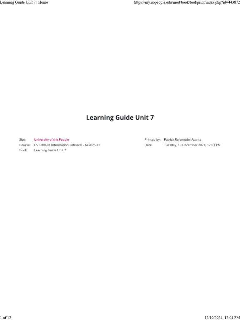 Learning Guide Unit 7 - Home | PDF | World Wide Web | Internet & Web