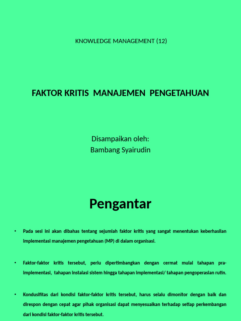 Knowledge Management Modul 12 Bsy | PDF