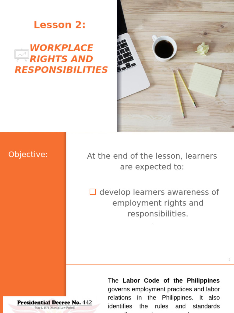 Lesson 2- WORKPLACE Rights and Responsibilities | PDF | Employment ...