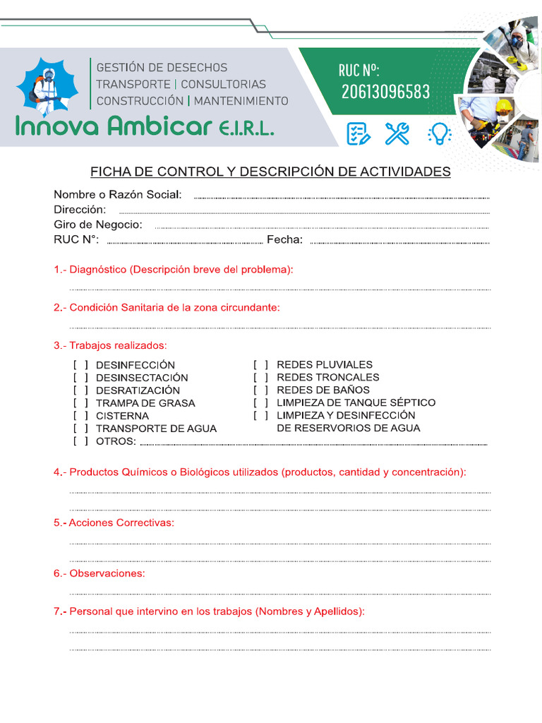 Ficha de Control y Actividades Innova Ambicar | PDF