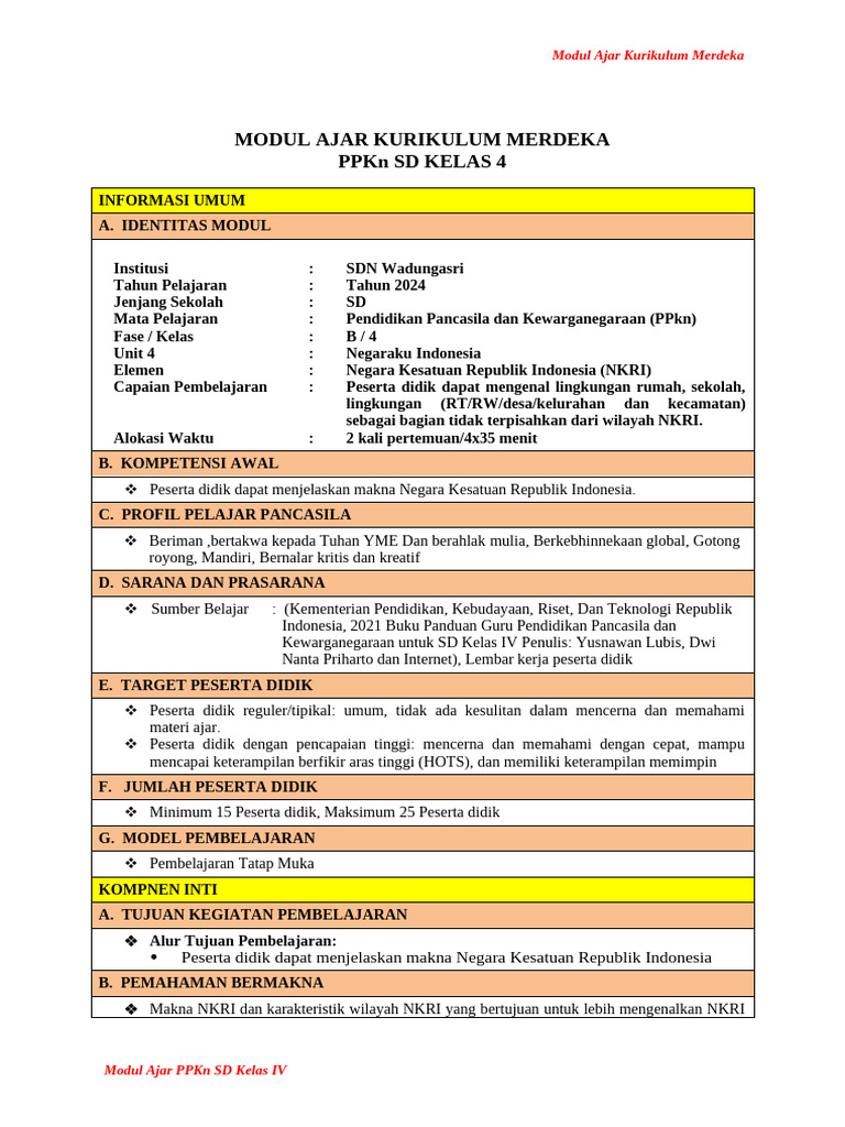 Modul Ajar PPKN BAB 4 | PDF