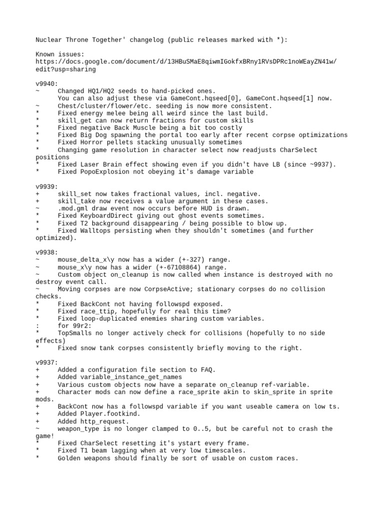 NTT ChangeLog | PDF | Menu (Computing)