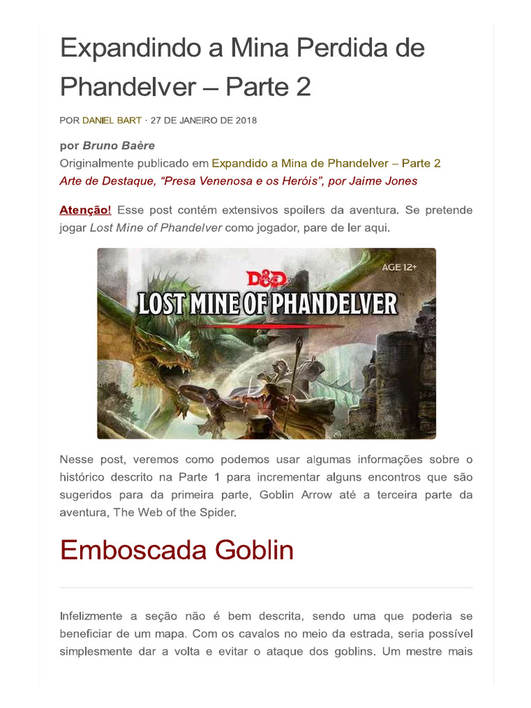 2 - Emboscada Goblin, Pacto de Phandelver, Phandalin | PDF