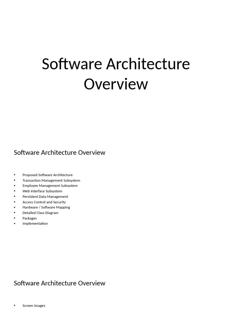 Software Architecture Overview | PDF | Scalability | World Wide Web