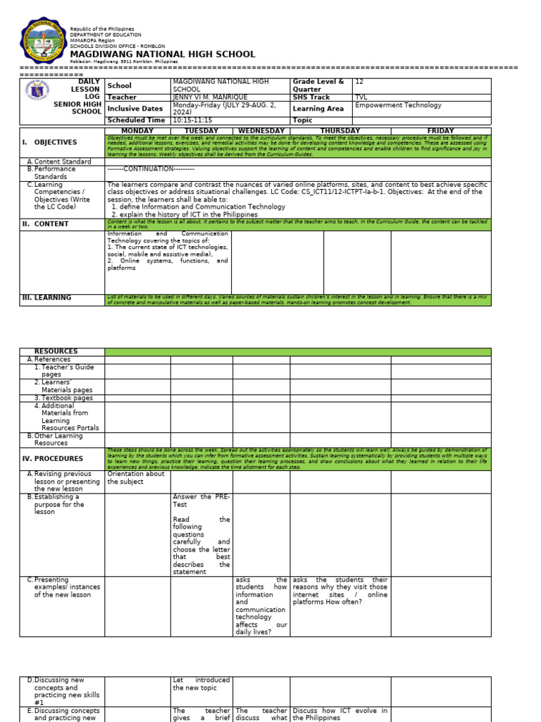 DLL Etech Week 2 Manrique | PDF | Learning | Educational Technology