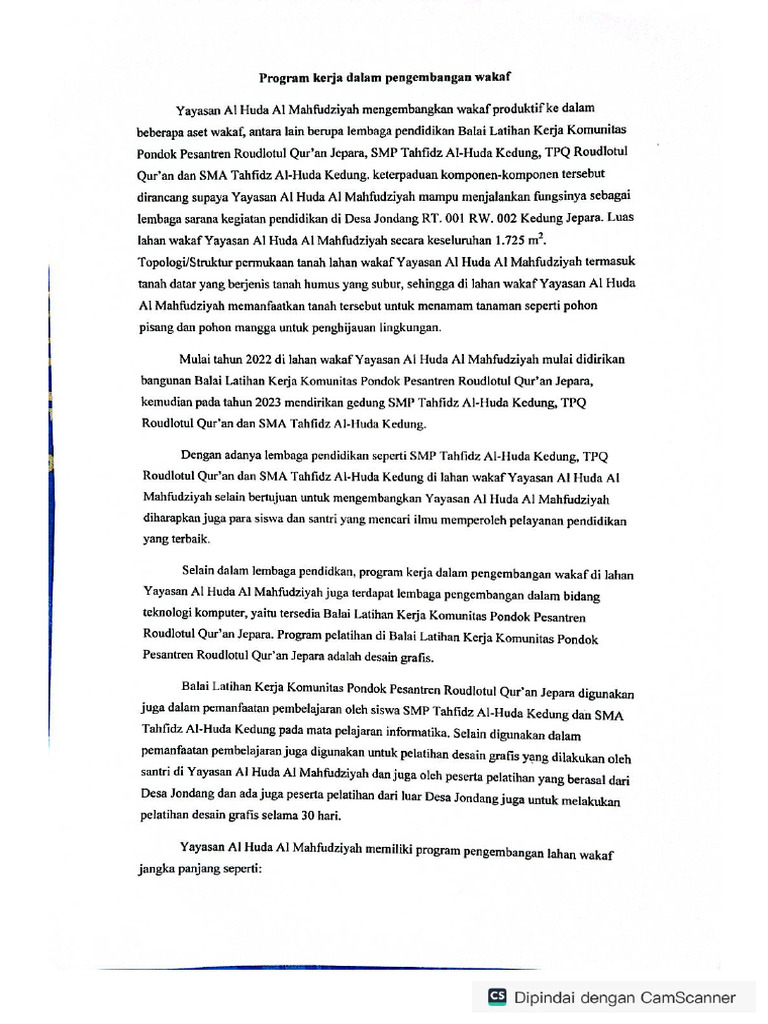 Program Kerja Wakaf | PDF
