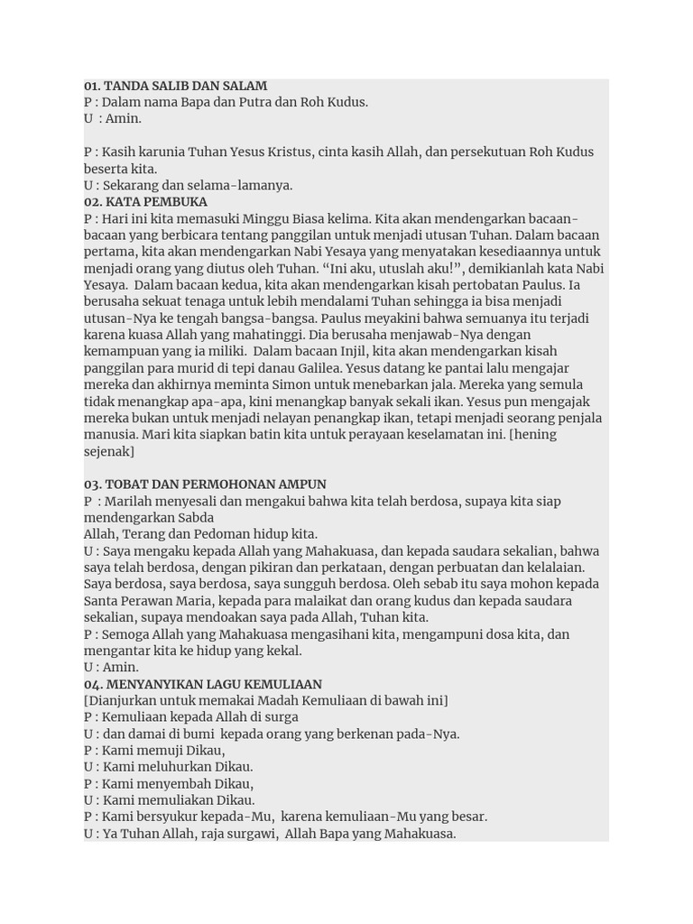 Panduan Ibadat Sabda | PDF