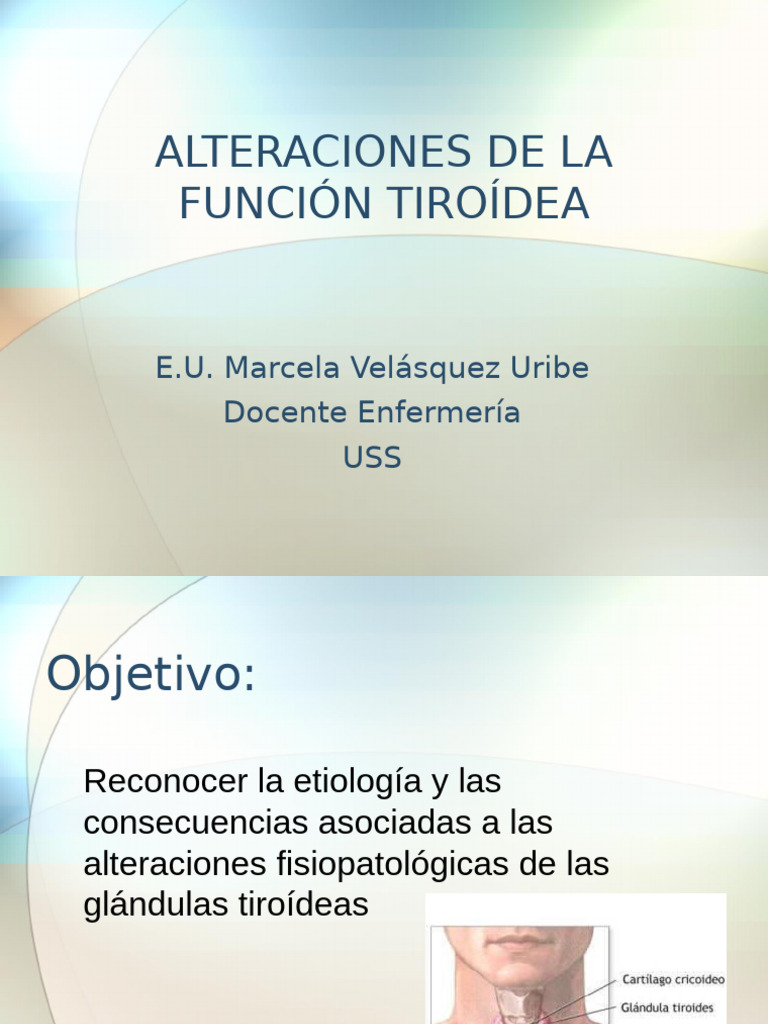 Alteraciones de La Función Tiroídea | PDF | Hipertiroidismo | Hormona ...