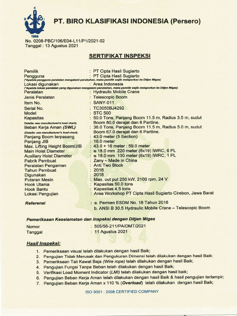 SKPP Migas Sanny 011 (10 Agustus 25) | PDF
