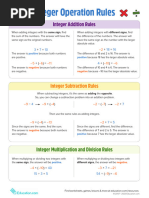 Integer Rules Chart | PDF | Multiplication | Arithmetic