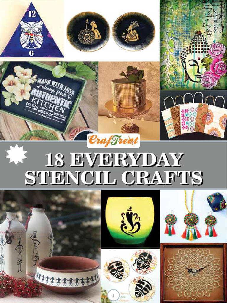 18 Every Stencil Crafts - CrafTreat E-Book | PDF | Paint | Canvas
