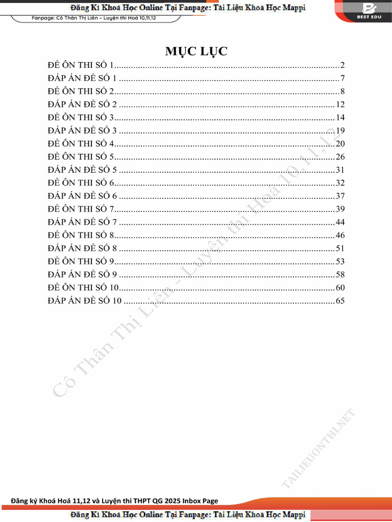 Co Liên Đề Thi Hoá Cuối hk1 Hoá 12 | PDF