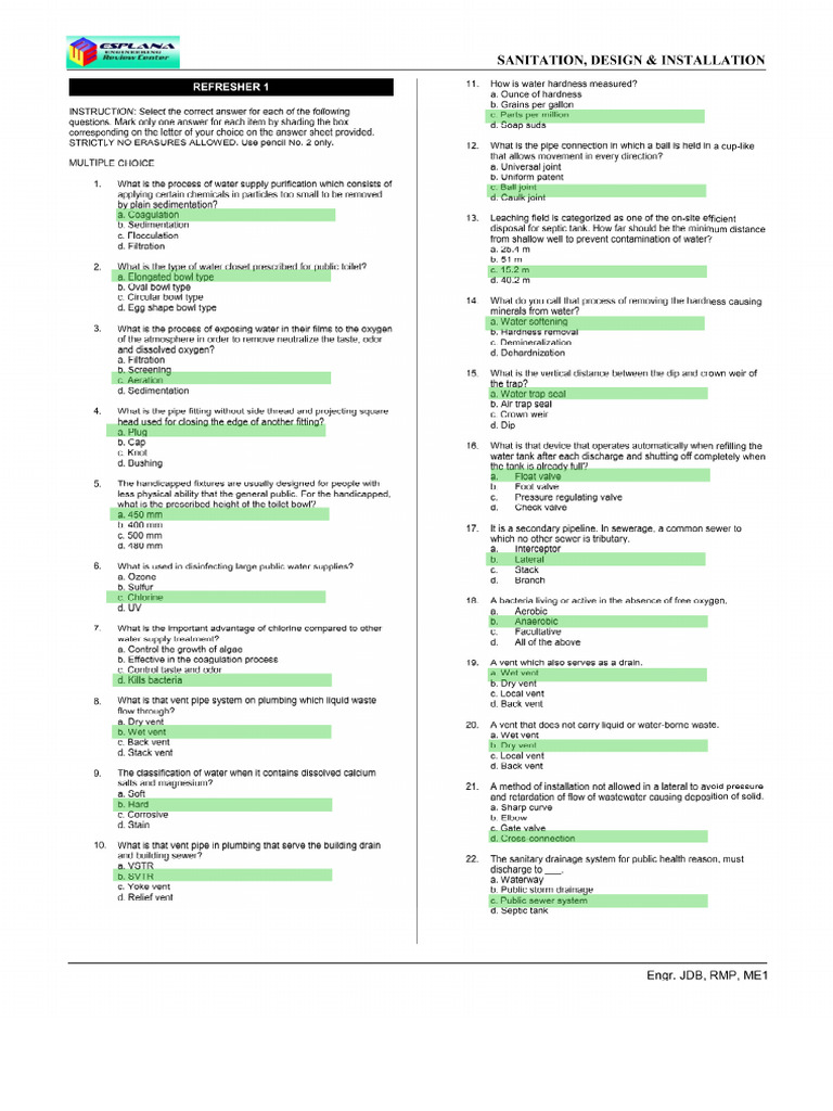 SPDI Refresher 01 - With Answers | PDF