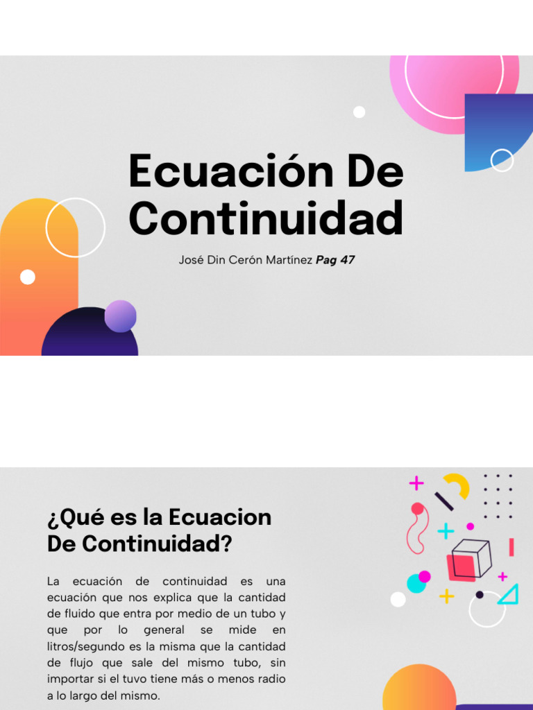Ecuación de Continuidad en Fluidos | PDF