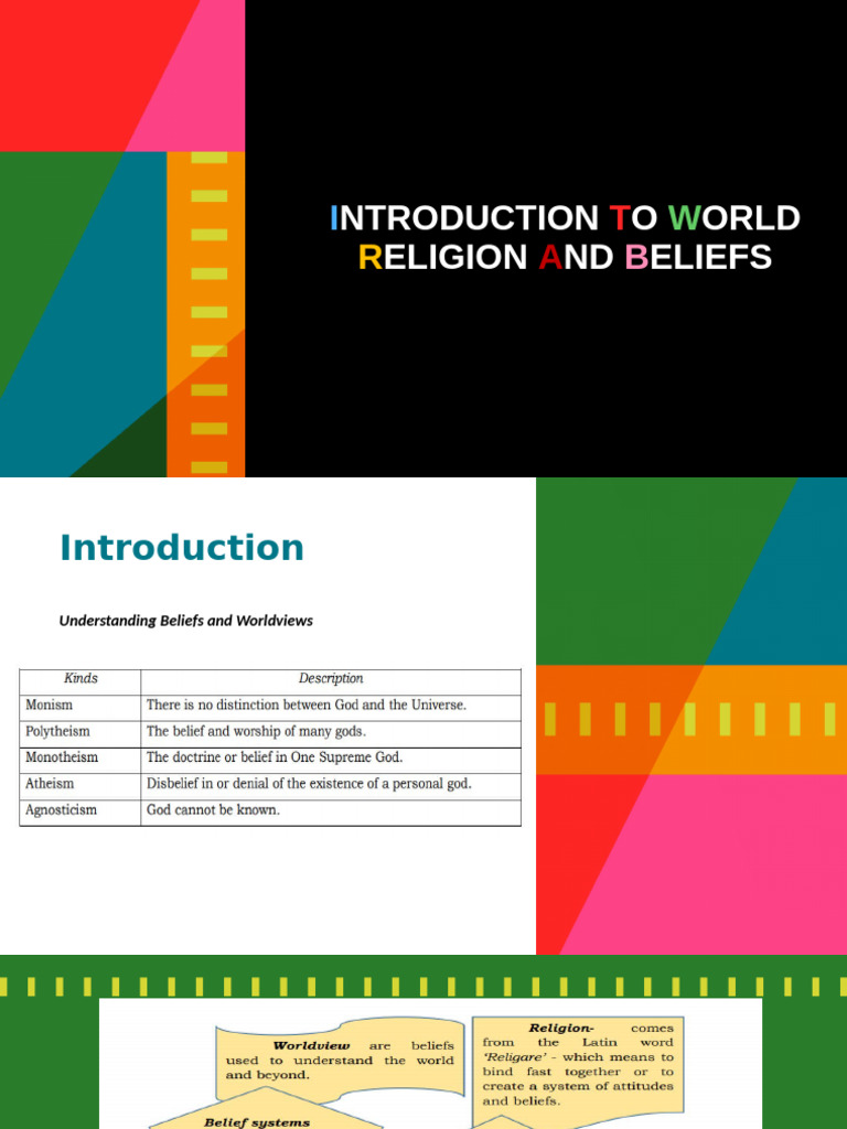 INTRODUCTION TO WORLD RELIGION AND BELIEFS | PDF