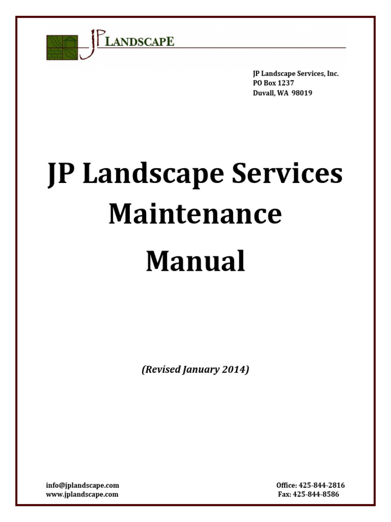 Maintenance Manual Revised Final | PDF | Irrigation | Mulch