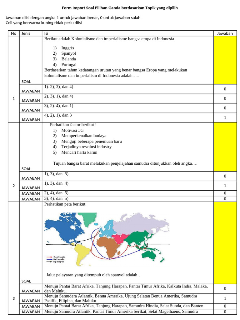 Form Soal Ganda | PDF