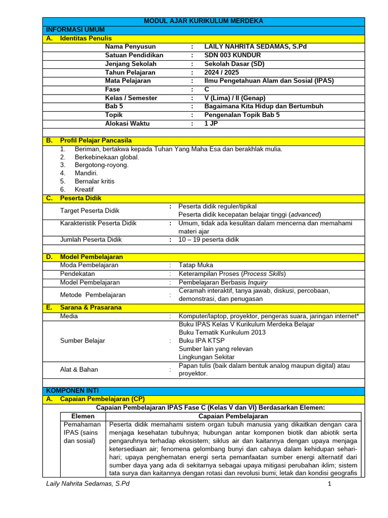 Modul Ipas KLS 5 SMS 2 | PDF