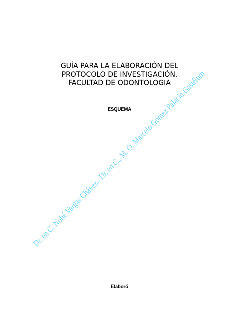 Esquema para Protocolo de Investigación | PDF | Estadísticas | Ortodoncia
