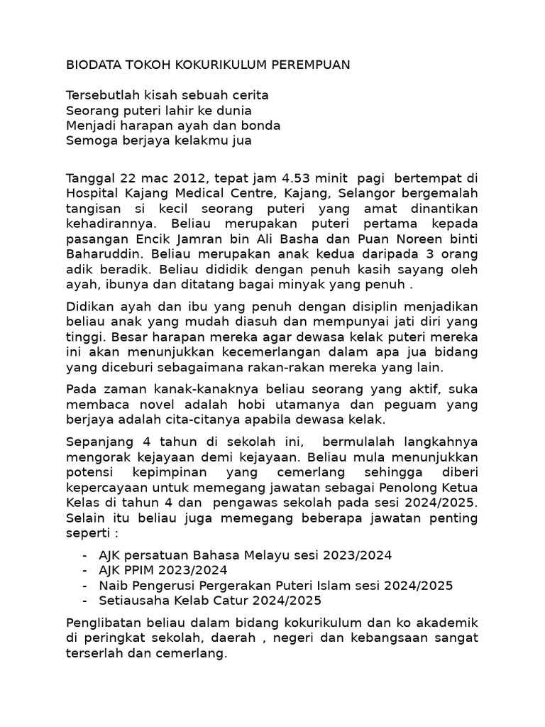 Tokoh Koko Qisya 2024 | PDF