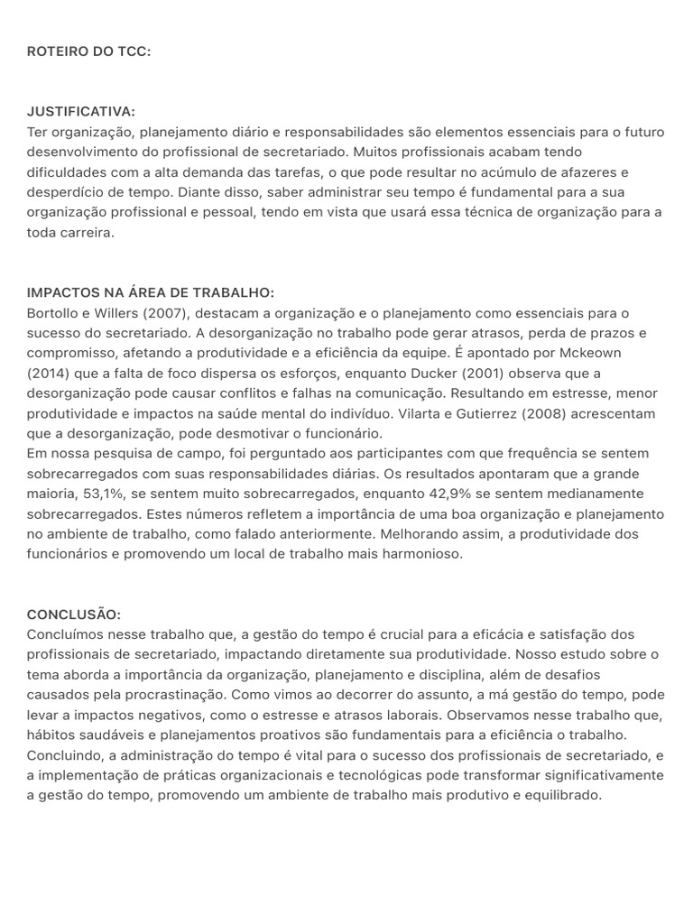 Roteiro Do TCC | PDF