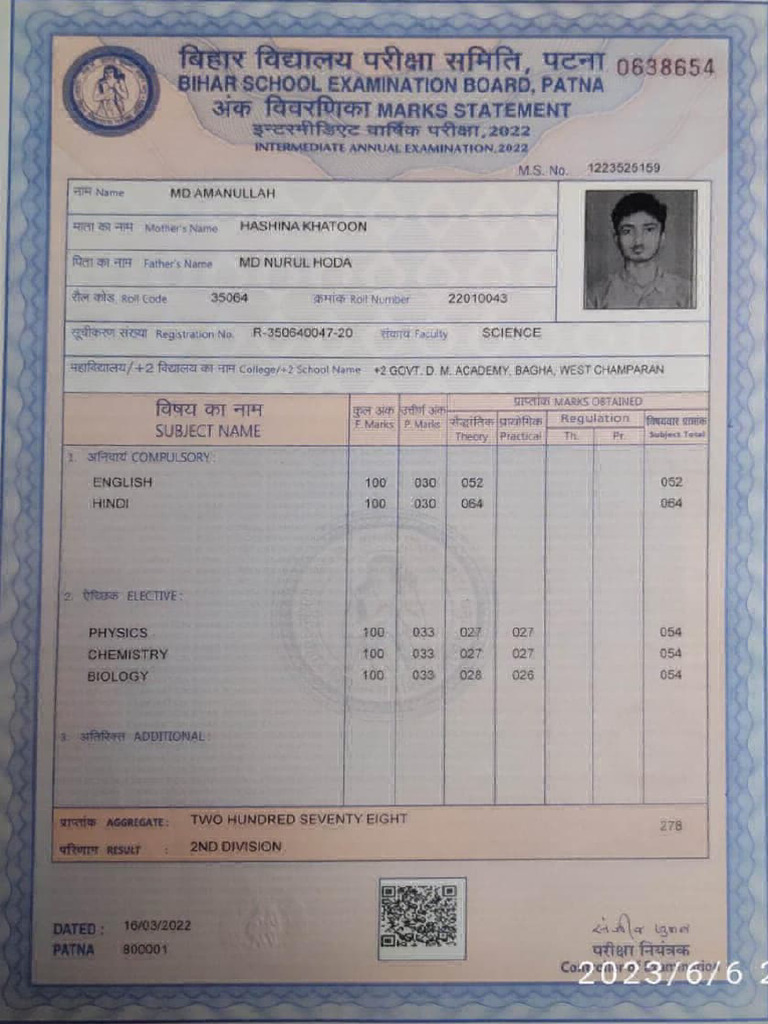Marksheet | PDF